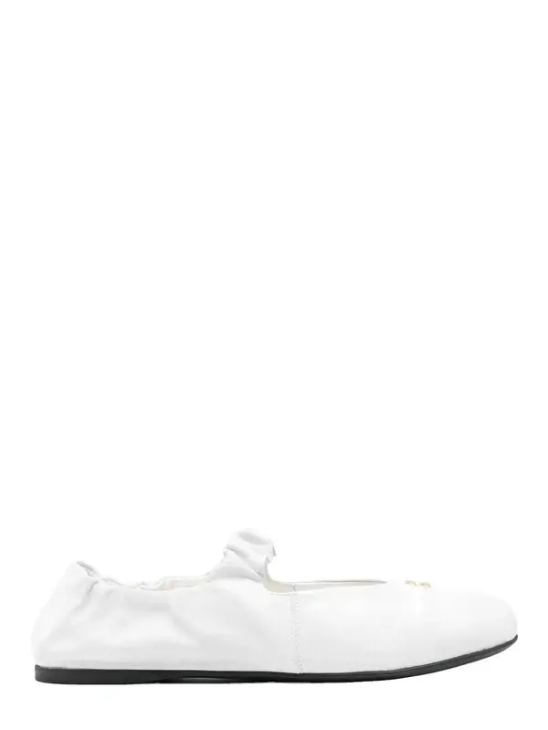 Miu Miu Leather Ballerinas - White