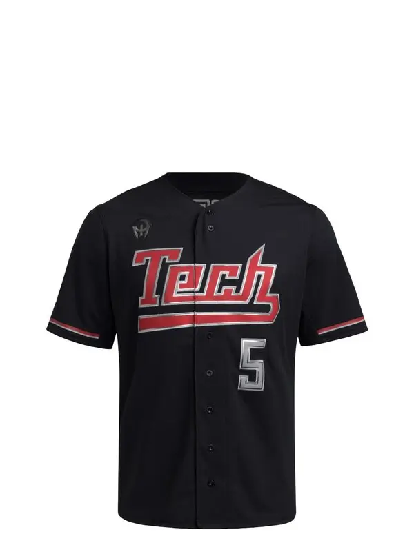 Adidas Texas Tech Strategy Full-button Jersey - Black