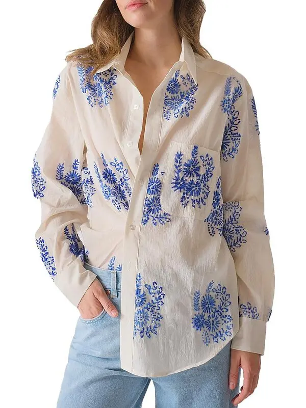 CISSA Hand Stitched Poplin Shirt - Floret