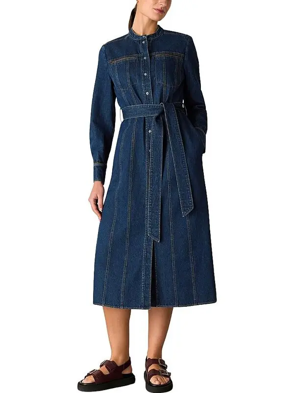 Whistles Myra Midi Dress - Denim