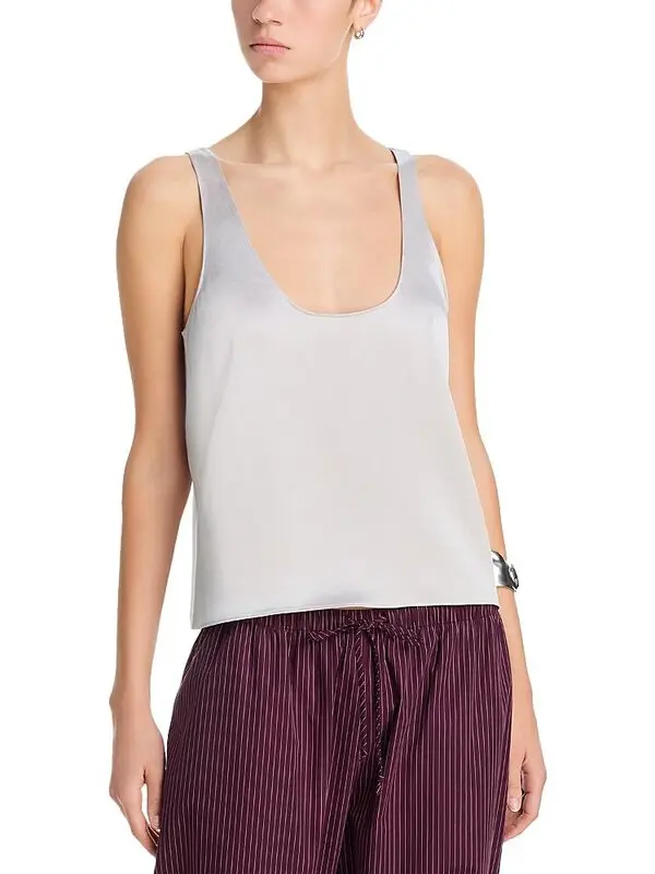 LESET Barb Scoop Neck Tank Top - Cement