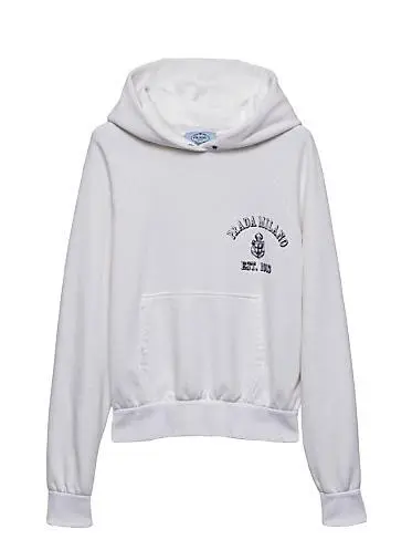 Prada Logo-print Relaxed-fit Hoody - White
