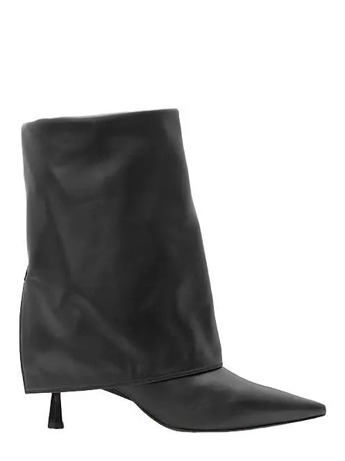 ALLSAINTS Odyssey Folded-cuff Leather Heeled Boots - Black