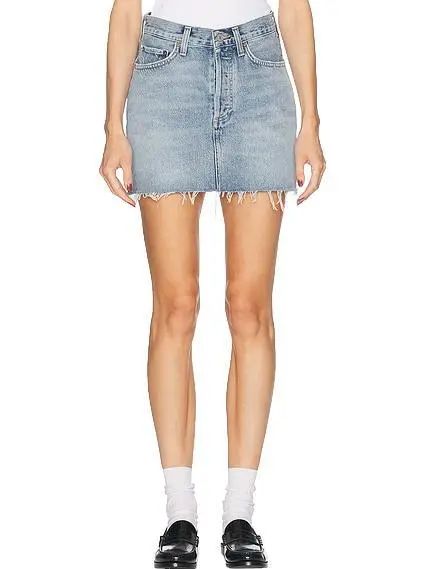 AGOLDE V-waist Mini Denim Skirt - Force
