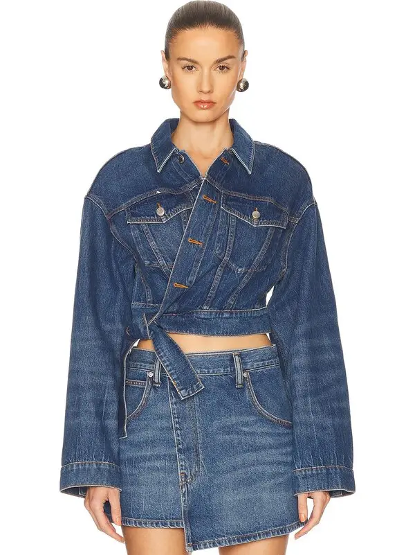 Alexander Wang Wrapped Trucker Jacket - Deep Blue
