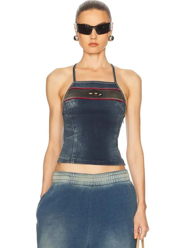 DIESEL Halter Neck Tank Top - Dark Blue