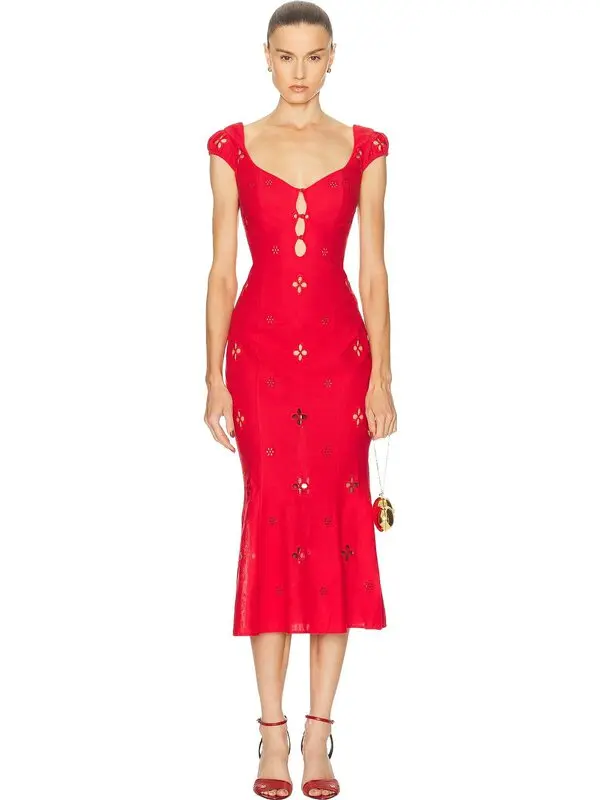 MIRROR PALAIS Maria Lady Length Dress - Morango