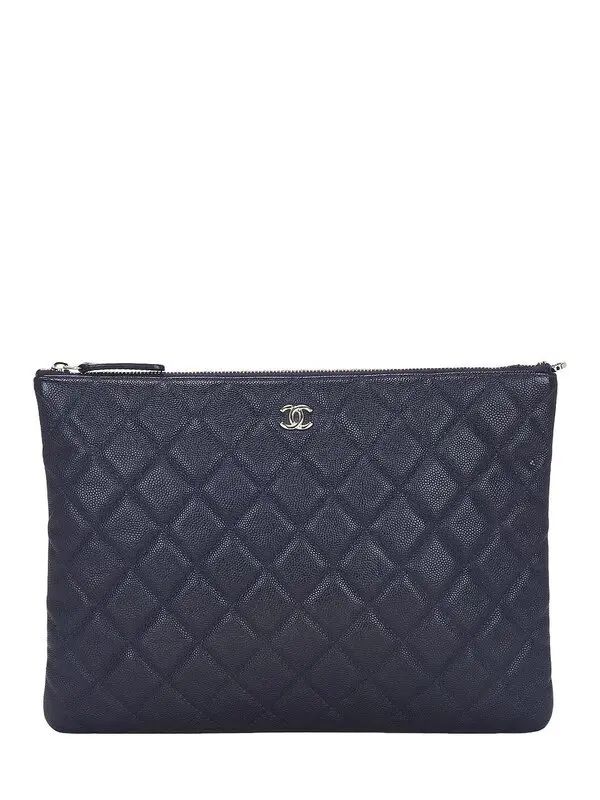 Chanel Caviar Clutch - Navy