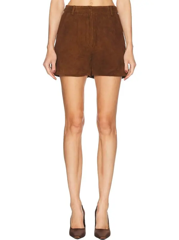AEXAE Leather Suede Short - Suede Honey Brown