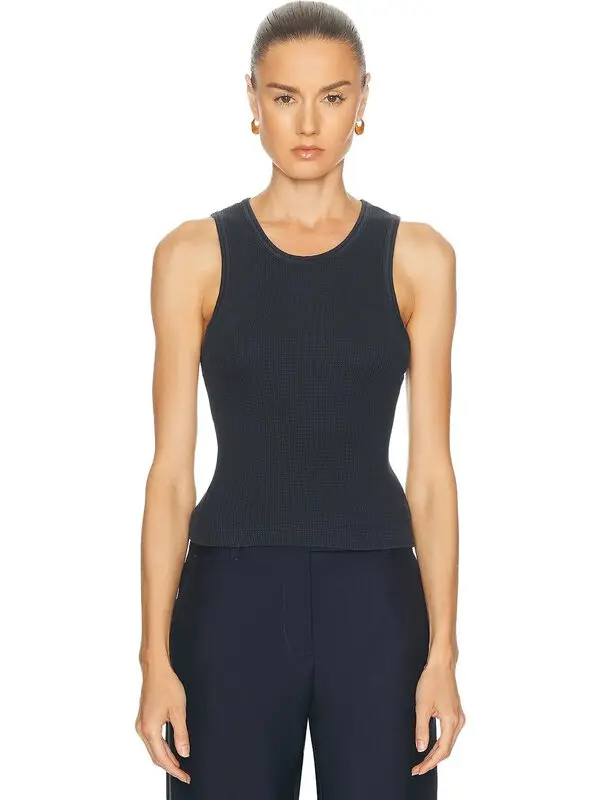 Citizens Of Humanity Inez Waffle Tank Top - Washed Black