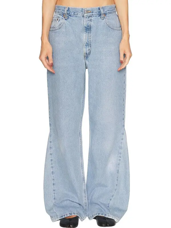 ALIGRACE Vintage Slouchy Wide Leg Jeans - Light