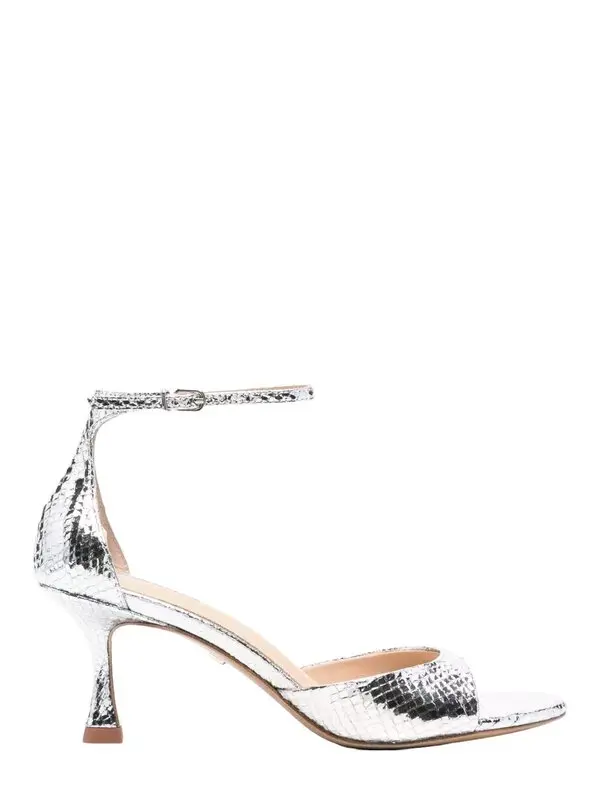 Lola Cruz 70mm Leather Sandals - Silver