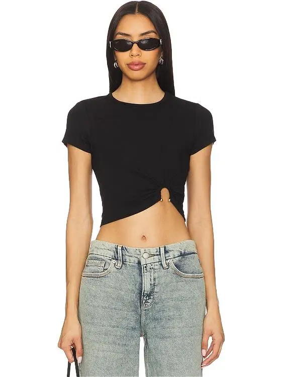 Good American Stretch Jersey Top - Black001
