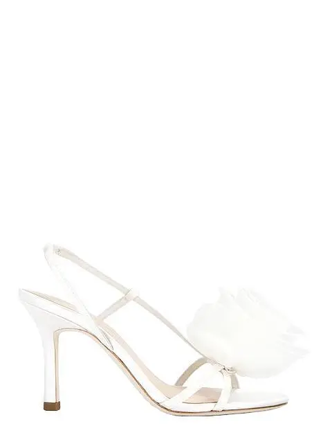 LOEFFLER RANDALL Steph Flower Heeled Sandal - Cream
