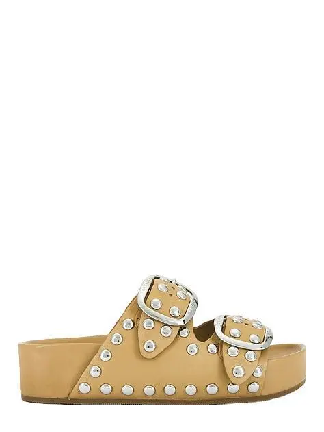 LOEFFLER RANDALL Jack Platform Sandals - Khaki & Silver