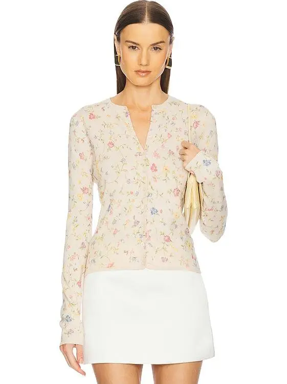L'academie By Marianna Lyndsey Knit Cardigan - Floral Print