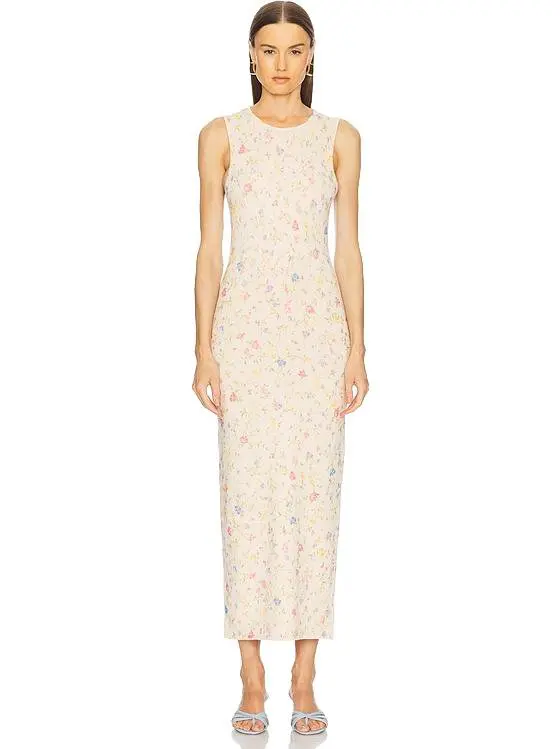 L'academie Marianna Lyndsey Knit Midi Dress - Floral Print