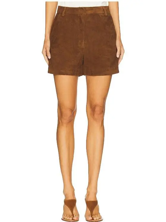 AEXAE Leather Suede Short - Suede Honey Brown