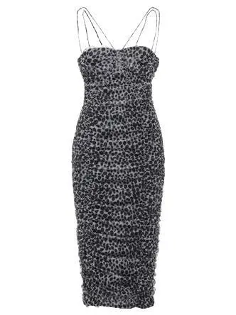 Philosophy Di Lorenzo Serafini Animal Print Tulle Midi Dress - Black