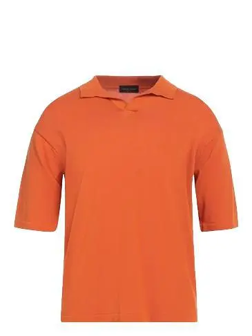 ROBERTO COLLINA Cotton Knit Polo - Orange