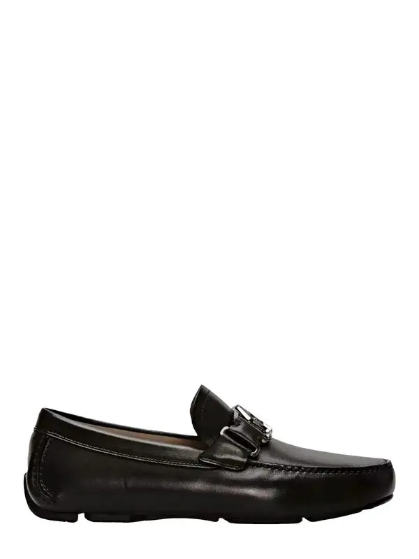 FERRAGAMO Decorative-plaque Loafers - Black
