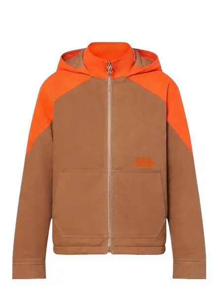 LOUIS VUITTON Hooded Padded Denim Jacket - Orange/brown