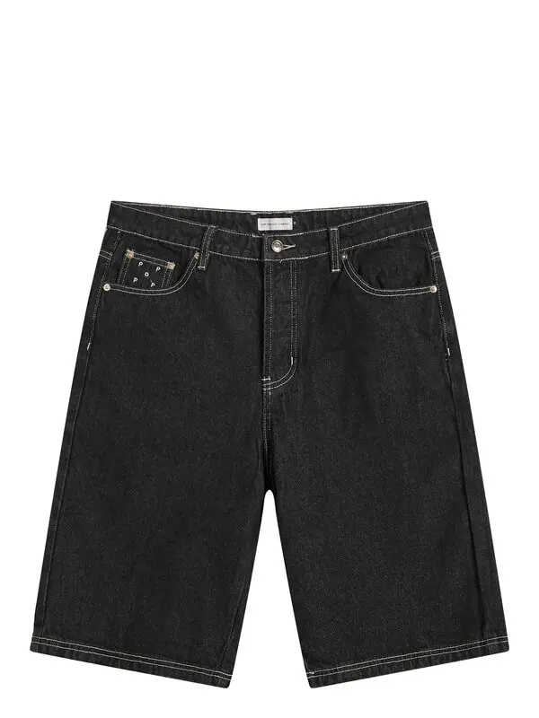 POP TRADING COMPANY Drs Denim Shorts - Black Denim