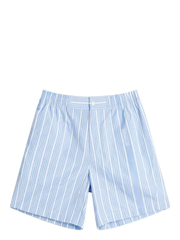 Jacquemus Striped Cotton Poplin Shorts - Multi
