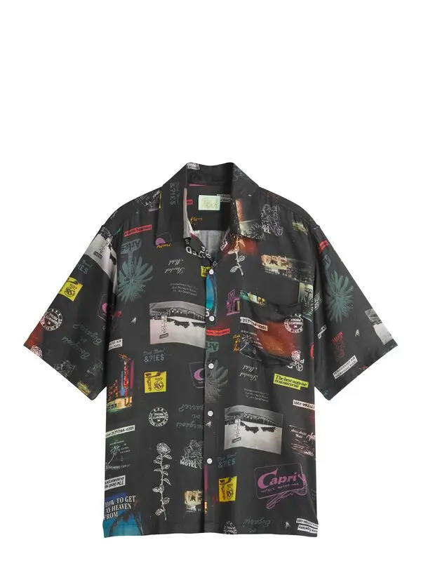 Aries Motel Luxe Hawaiian Shirt - Black