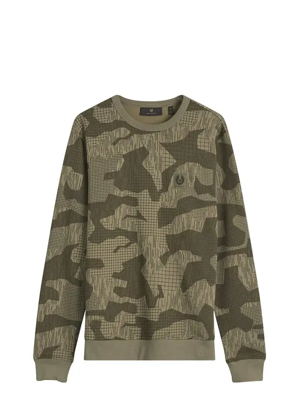 Belstaff Terrain Camo Sweatshirt - Surplus Green/washed Black