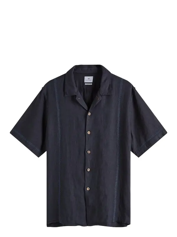 Paul Smith Stitch Embroidered Vacation Shirt - Blue