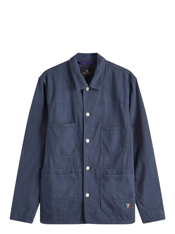 Paul Smith Broad Stripe Zebra Chore Jacket - Blue
