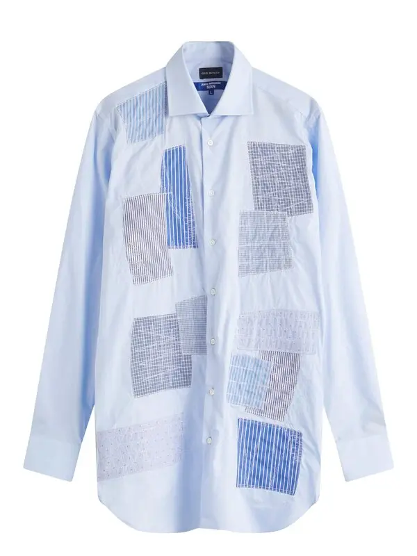 Junya Watanabe Guy Rover Pathwork Shirt - Sax Blue