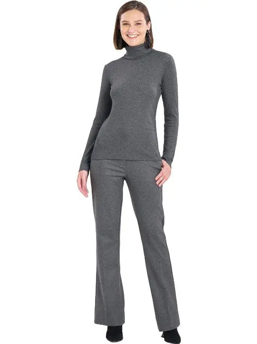 Natori Layering Jersey Turtleneck Top - Gray