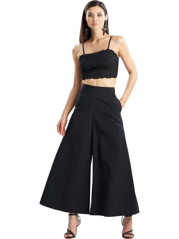 Natori Taffeta Palazzo Pants - Black