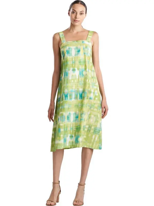 Natori Plaids Cotton Poplin Sundress - Green