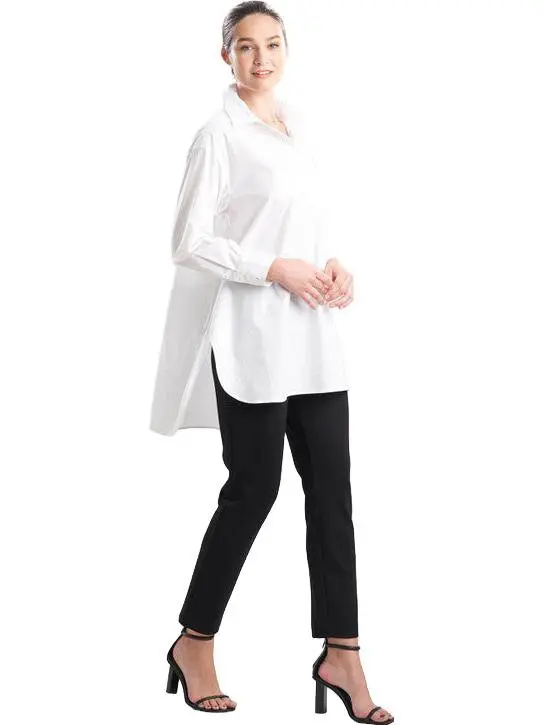 Natori Cotton Poplin Oversized Shirt - White