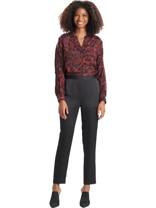 Natori Luxe Charmeuse Tapered Pants - Black