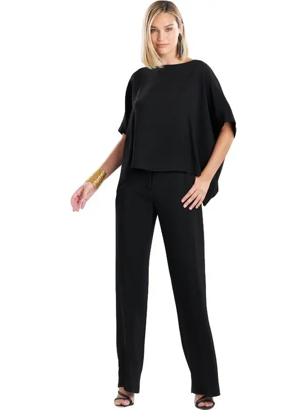 Natori Stretch Crepe Top - Black