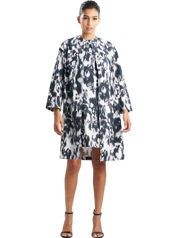 Natori Abstract Printed Coat - Black