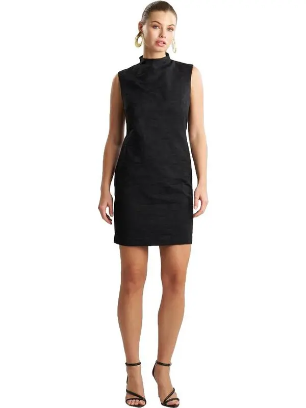 Natori Geo Texture Jacquard Sheath Dress - Black