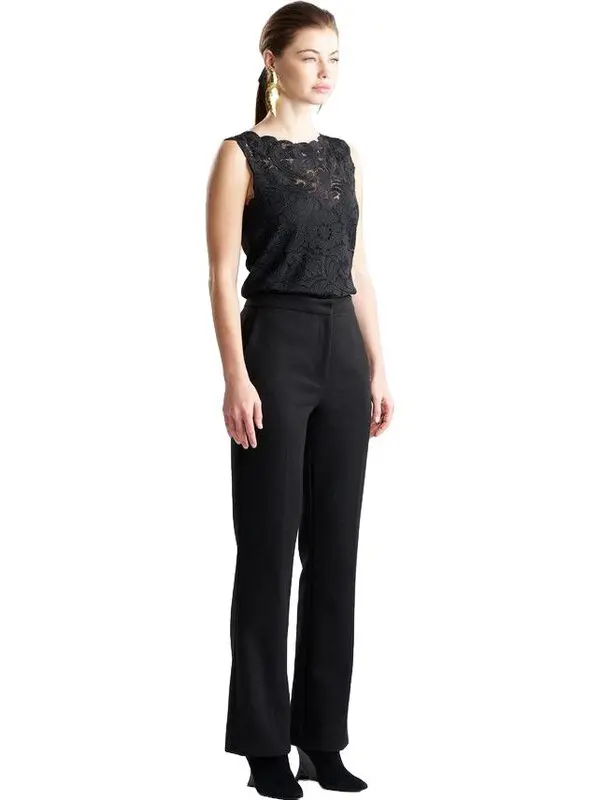 Natori Felt Zip Front Trousers - Black