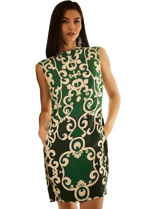 Natori Leticia Printed Sheath Dress - Natural