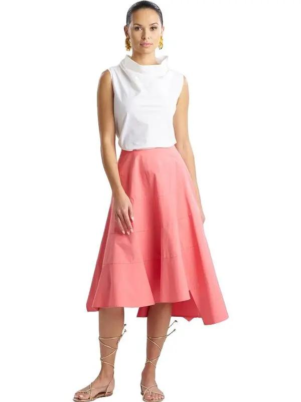 Natori Tech Cotton Taffeta Origami Spiral Skirt - Pink