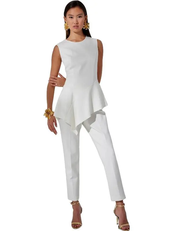 Natori Compact Knit Ankle Pants - White