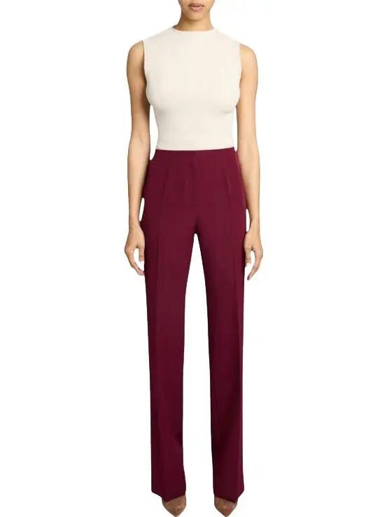 Santorelli Della Straight Leg Crepe Pants - Cherry Cola