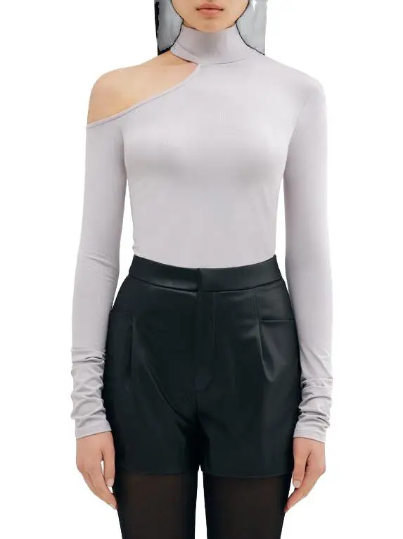 MARCELLA Elmhurst Cutout Turtleneck Top - Storm Gray