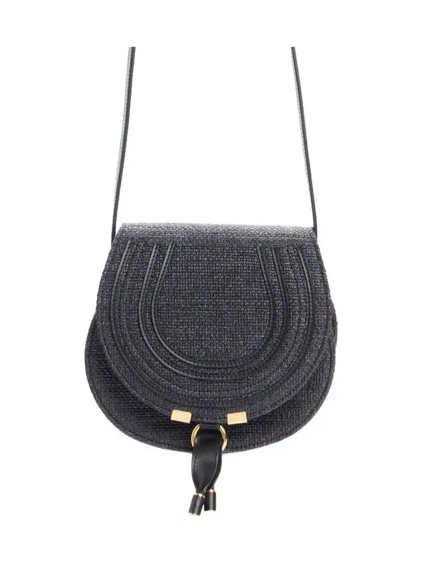 Chloé Small Marcie Woven Crossbody Bag - Black
