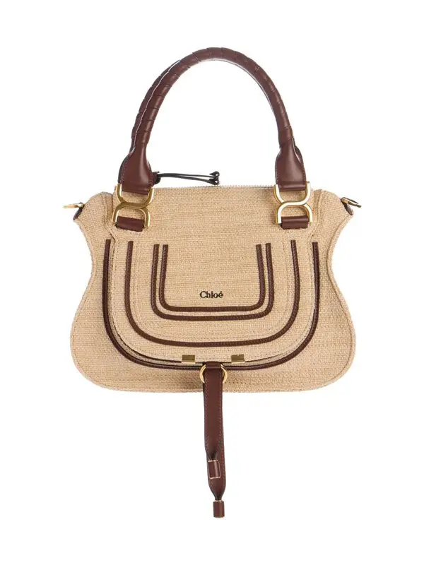 Chloé Marcie Woven Satchel - Hot Sand