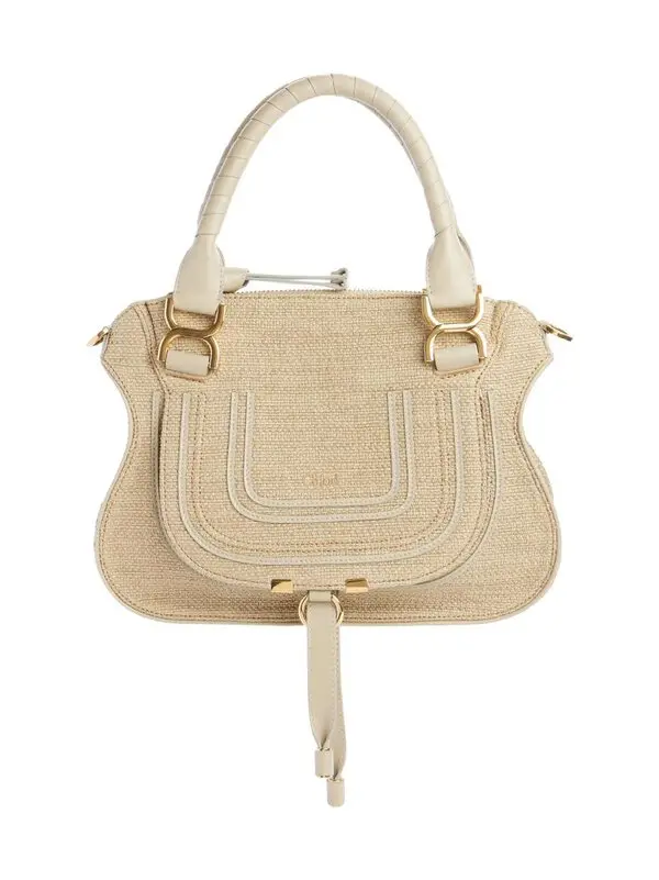 Chloé Marcie Woven Satchel - Smoky Beige